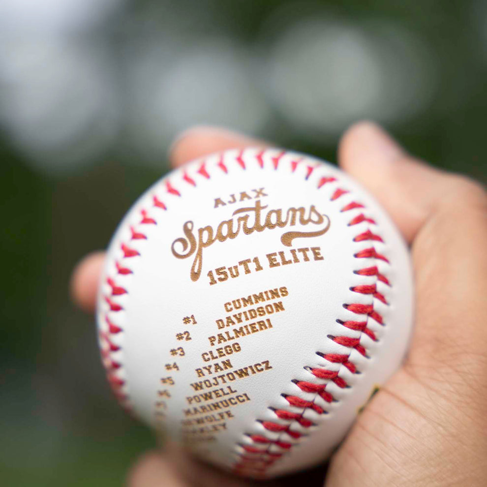 Engraved Baseballs with Team Roster and UV Printed Logo