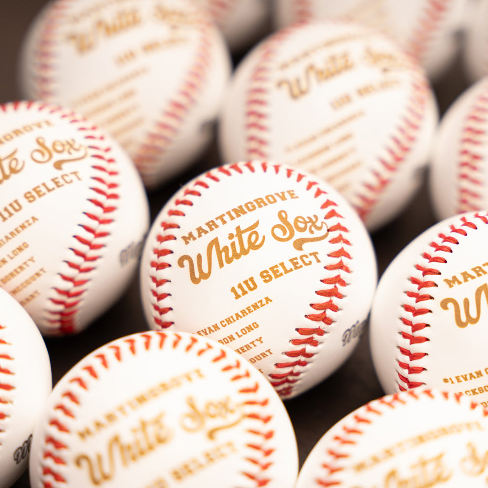 Engraved Baseballs with Team Roster and UV Printed Logo