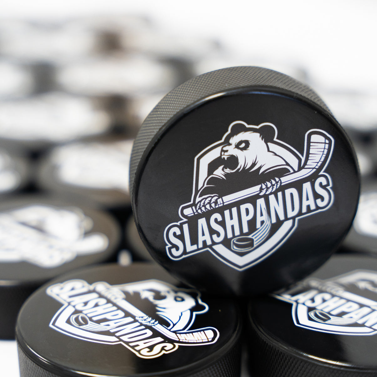 Custom Hockey Pucks with Edge Text & Logos – Perfect for Teams & Fans