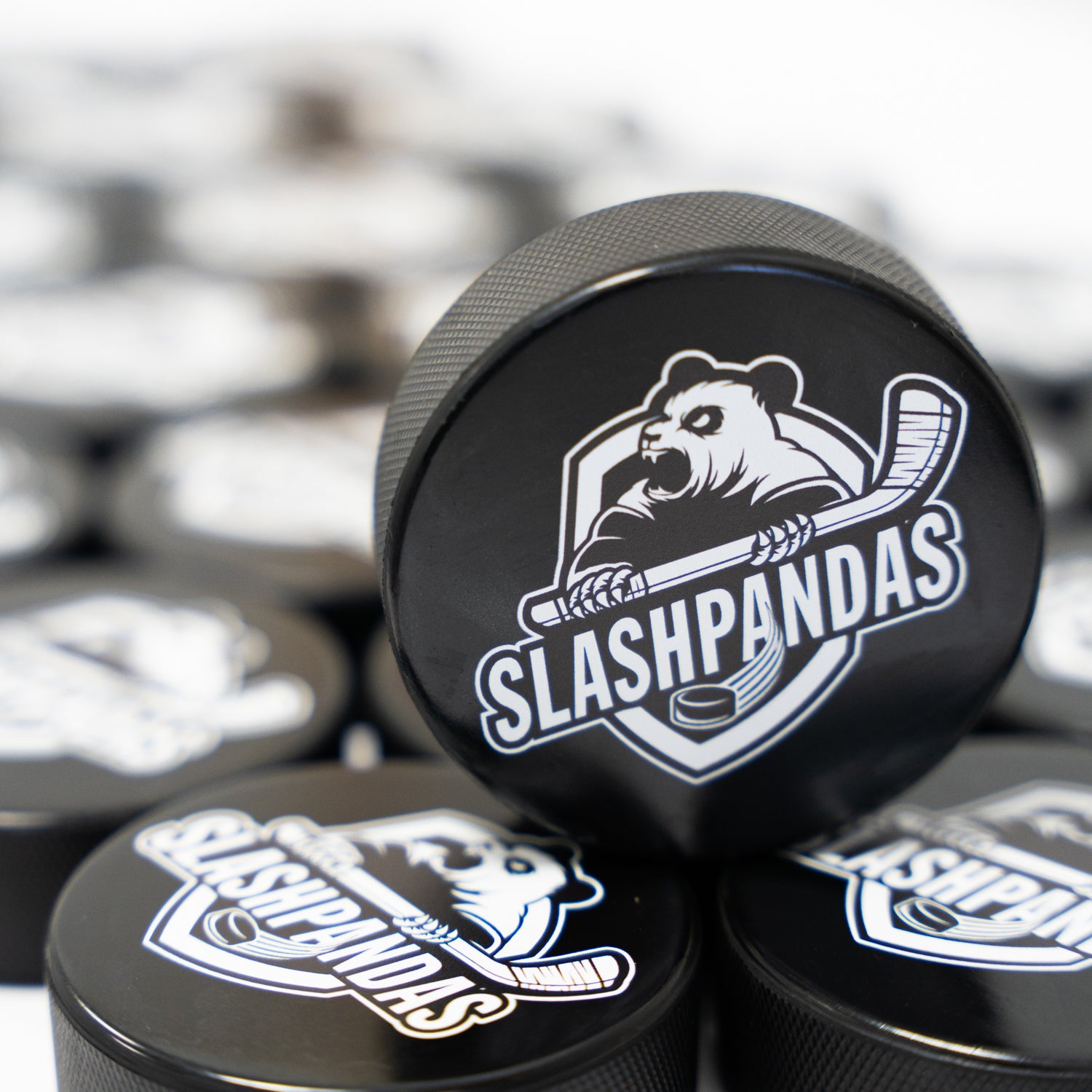 Custom Hockey Pucks with Edge Text & Logos – Perfect for Teams & Fans