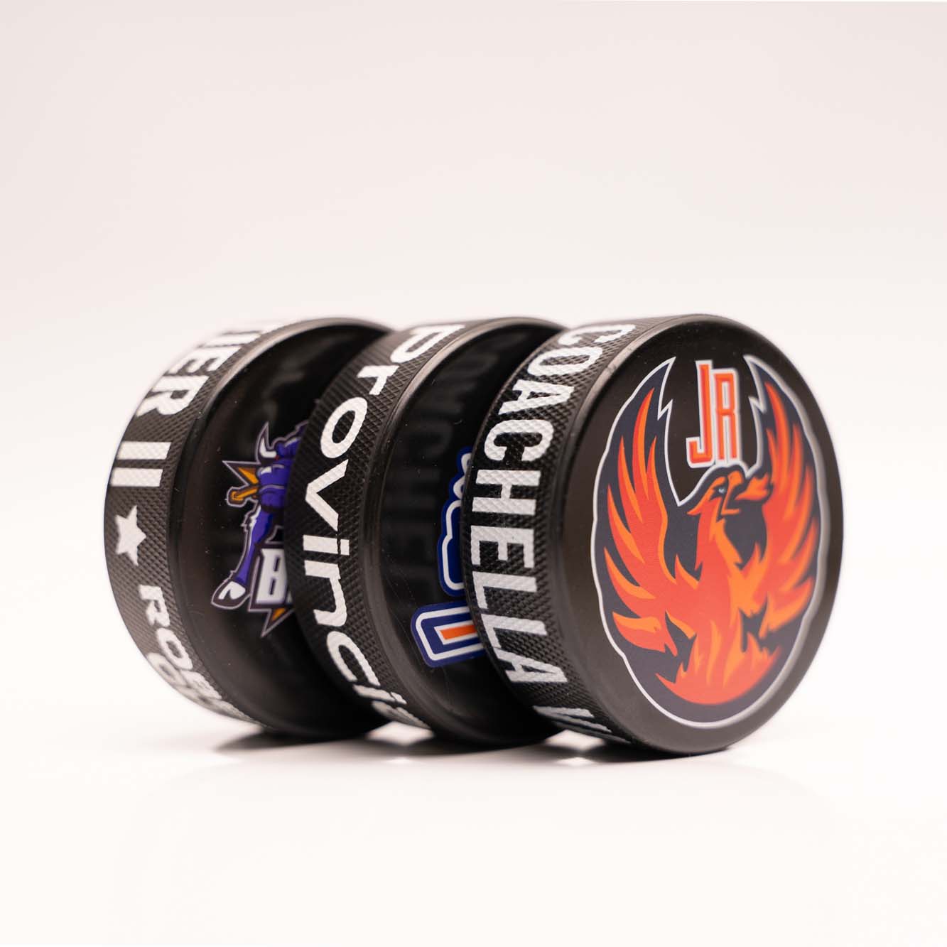 Custom Hockey Pucks with Edge Text & Logos – Perfect for Teams & Fans