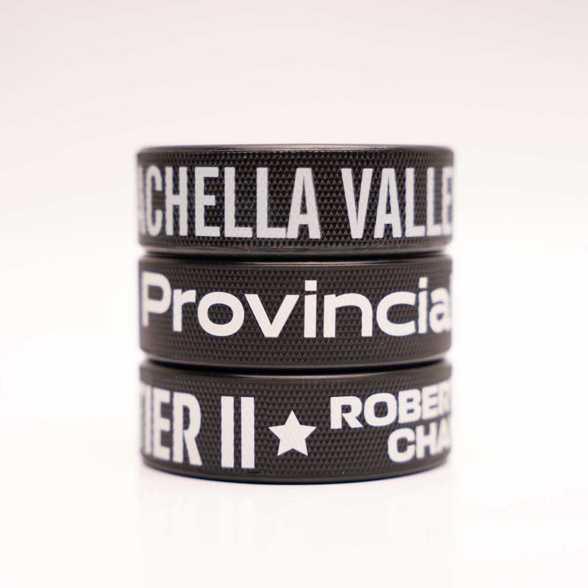 Custom Hockey Pucks with Edge Text & Logos – Perfect for Teams & Fans