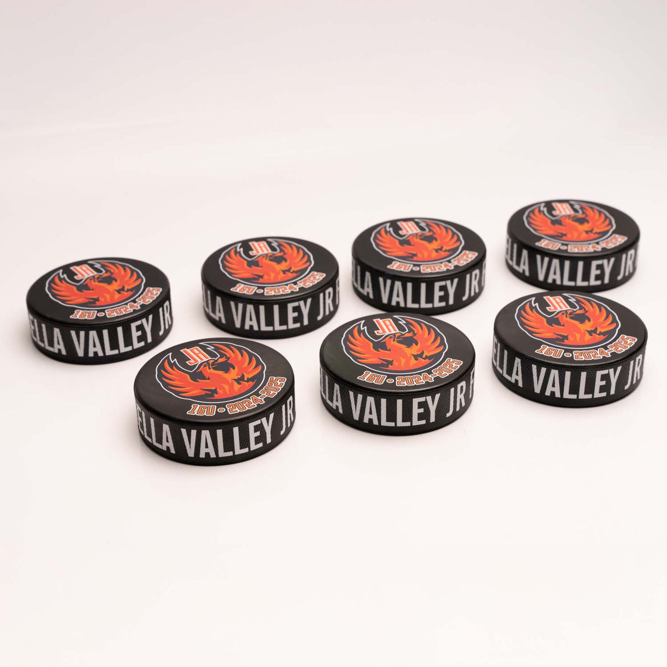 Custom Hockey Pucks with Edge Text & Logos – Perfect for Teams & Fans